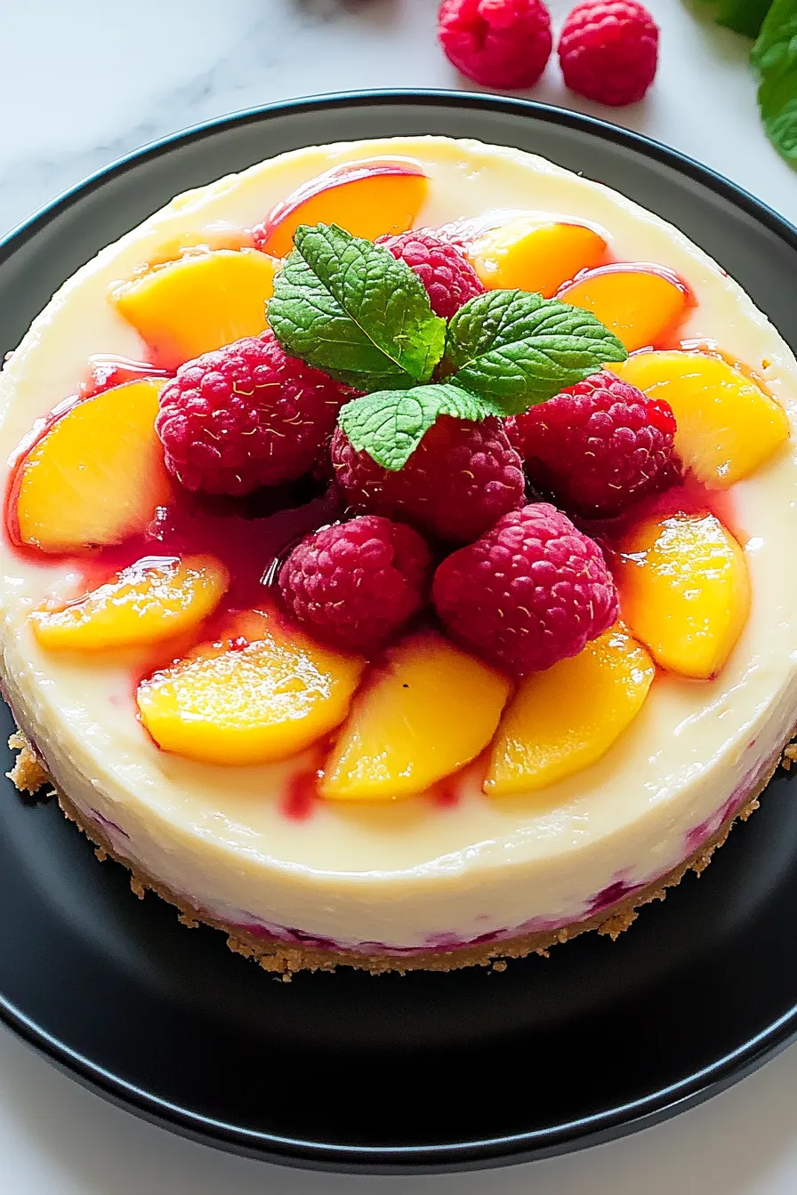 Summer Bliss Peach and Raspberry Cheesecake Delight – Twix Recipes